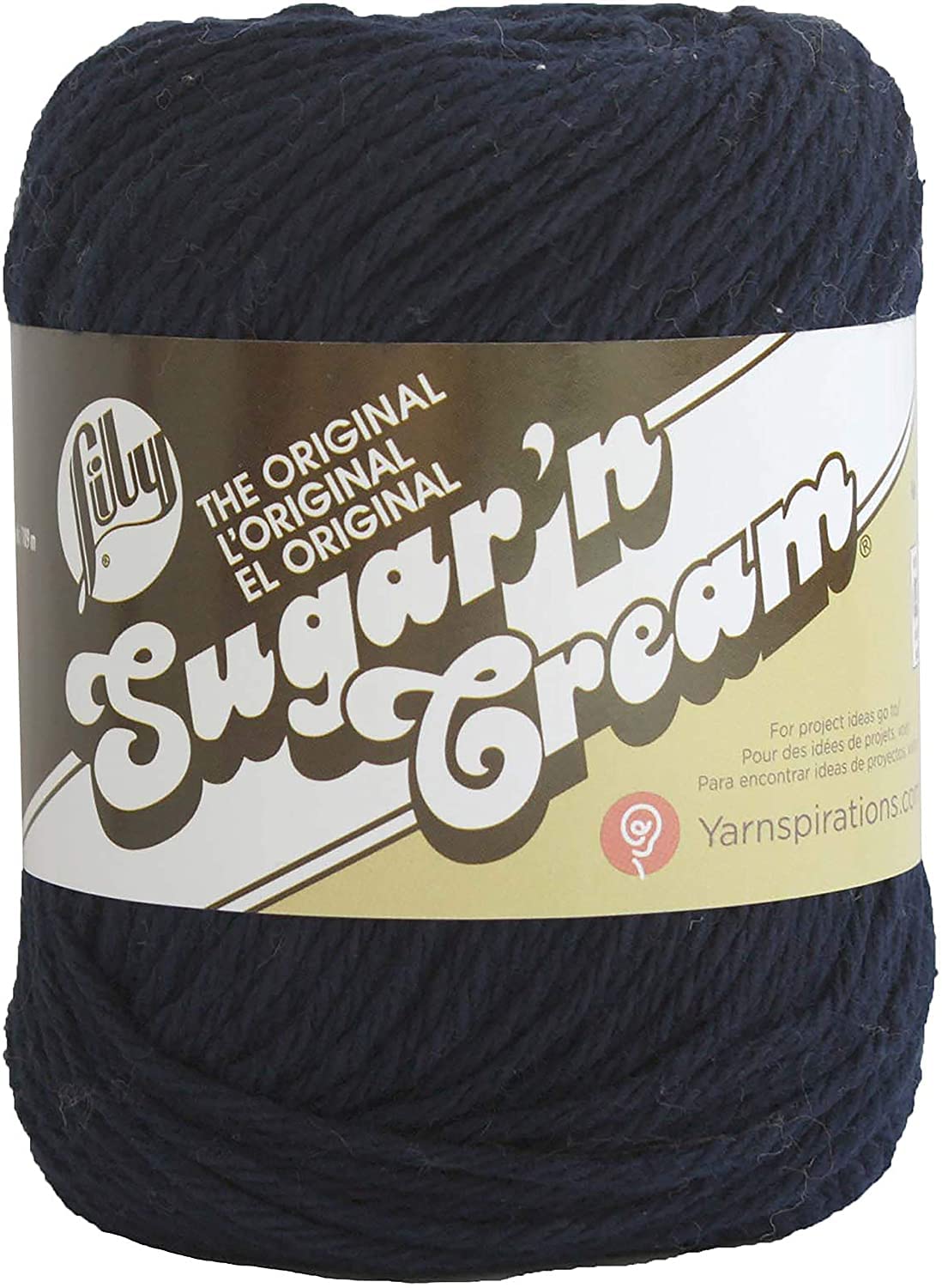 Lily Sugar'N Cream Bright Navy Yarn - 6 Pack of 71g/2.5oz - Cotton - 4 Medium (Worsted) - 120 Yards - Knitting/Crochet