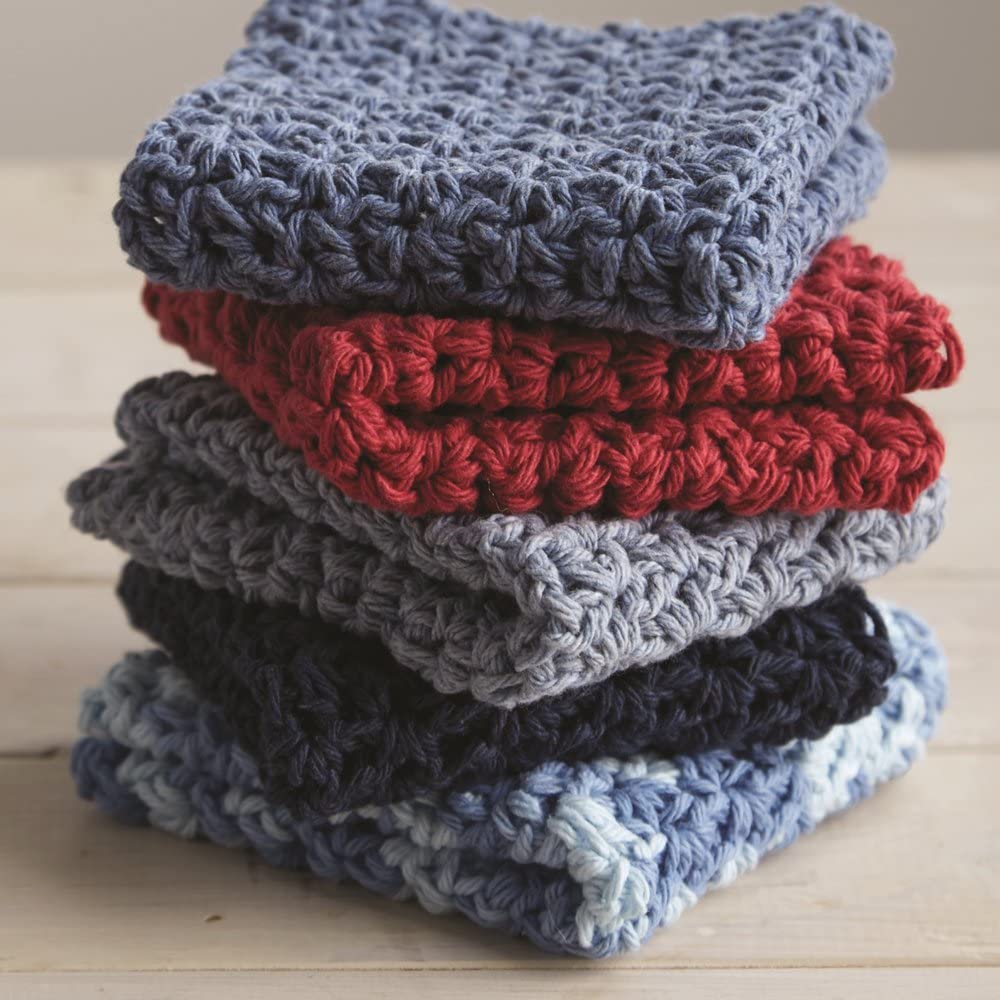 Lily Sugar'N Cream Bright Navy Yarn - 6 Pack of 71g/2.5oz - Cotton - 4 Medium (Worsted) - 120 Yards - Knitting/Crochet