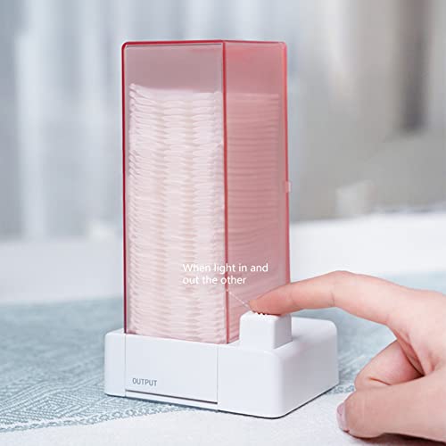 Goodliest Automatic Cotton Pad Holder, Automatic Cotton Pad Dispenser, Storage Box Detachable Dust-Proof Rectangular Reusable Plastic Auto Cotton Pad Dispenser Household Supplies, Cotton Pad Holder