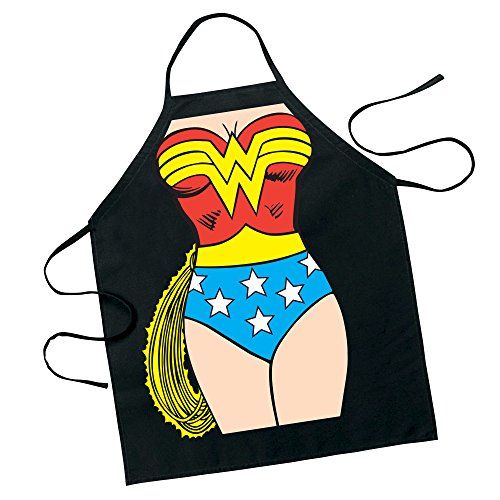 ICUP DC Comics - Wonder Woman Be The Character Adult Size 100% Cotton Adjustable Black Apron