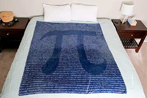 Pi Day Blanket | 4000+ Digits Pi Blanket | Pi Day Gift | Math Gift | Math Throw Blanket (Navy)