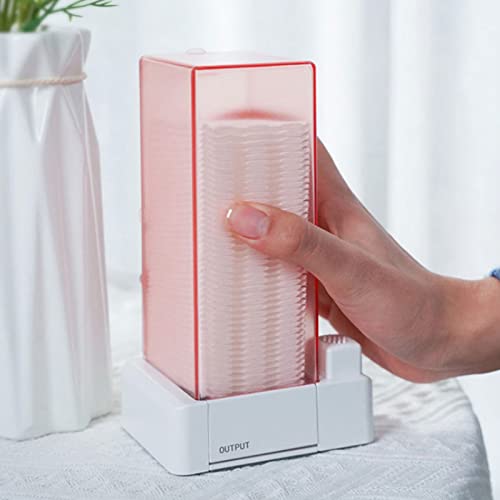 Goodliest Automatic Cotton Pad Holder, Automatic Cotton Pad Dispenser, Storage Box Detachable Dust-Proof Rectangular Reusable Plastic Auto Cotton Pad Dispenser Household Supplies, Cotton Pad Holder