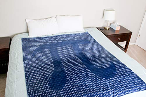 Pi Day Blanket | 4000+ Digits Pi Blanket | Pi Day Gift | Math Gift | Math Throw Blanket (Navy)