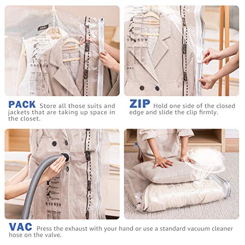 TAILI Hanging Vacuum Storage Bags 4 Pack Long and Jumbo Vacuum Storage Bags Variety 20 Pack, Meet Variety Storage, Saving More Space