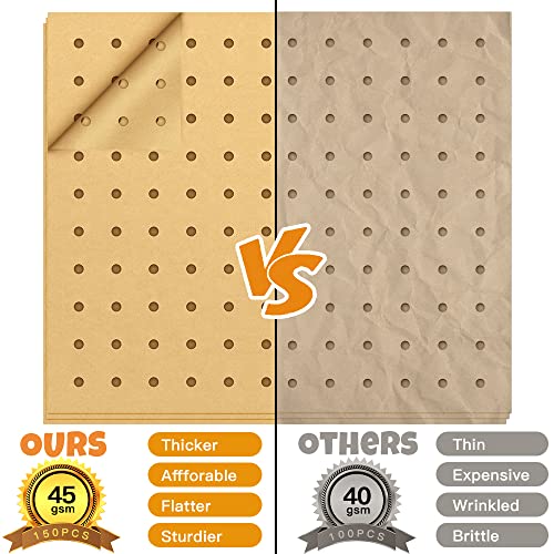 Air Fryer Disposable Parchment Paper Liners: 150pcs Airfryer Liners 9x11 Inch Perforated Rectangular Paper Sheets Basket Liner Accessories For Toaster Oven Xl Air Fryer