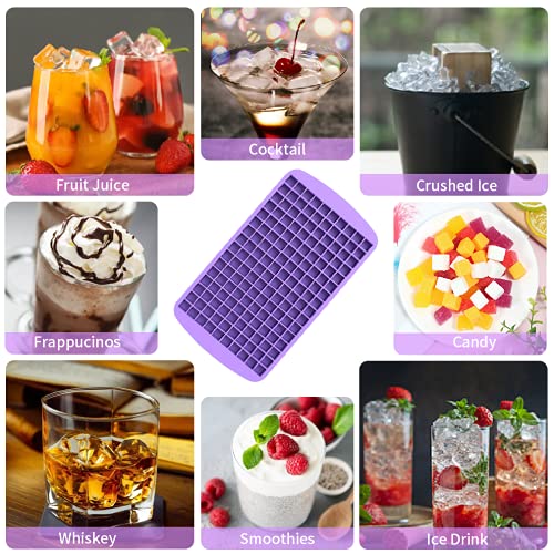 Upgrade Mini Ice Cube Trays 3 Pack, TINANA 480 Small Ice Cube Trays, Easy-Release Ice tray for Freezer, Crushed Ice for Chilling Whiskey, Cocktails & Juices Drinks