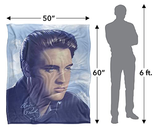 Elvis Presley Blanket, 50"x60", Big Portrait Silky Touch Sherpa Back Super Soft Throw Blanket