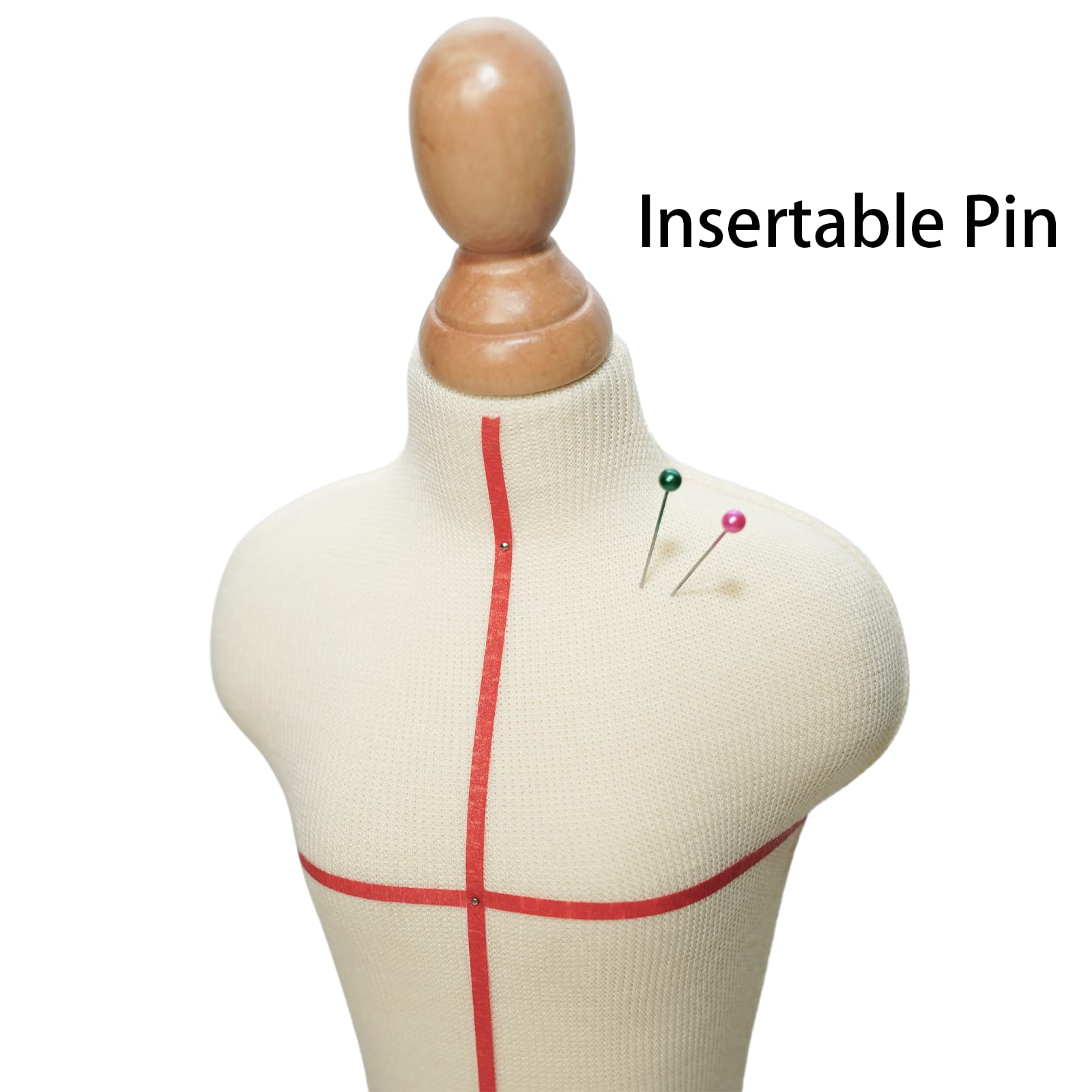 lavandeform Female Dress Form Mannequin(Not Full Size Body Height 12.8 inch for Sewing, 1/3 Size Female Tailor Dressmaker Dummy for Pattern Making Fully Pinnable Mannequin with Wooden Stand (1/3)