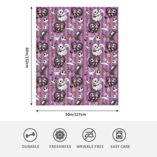 Nightmare Christmas Throw Blanket 60x50 Inches Soft Plush Blanket for Couch Car Bed Christmas