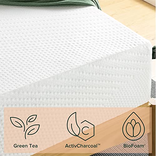 ZINUS 12 Inch Green Tea Essential Memory Foam /Bed-in-a-Box/Affordable Mattress/CertiPUR-US Certified, Queen, White