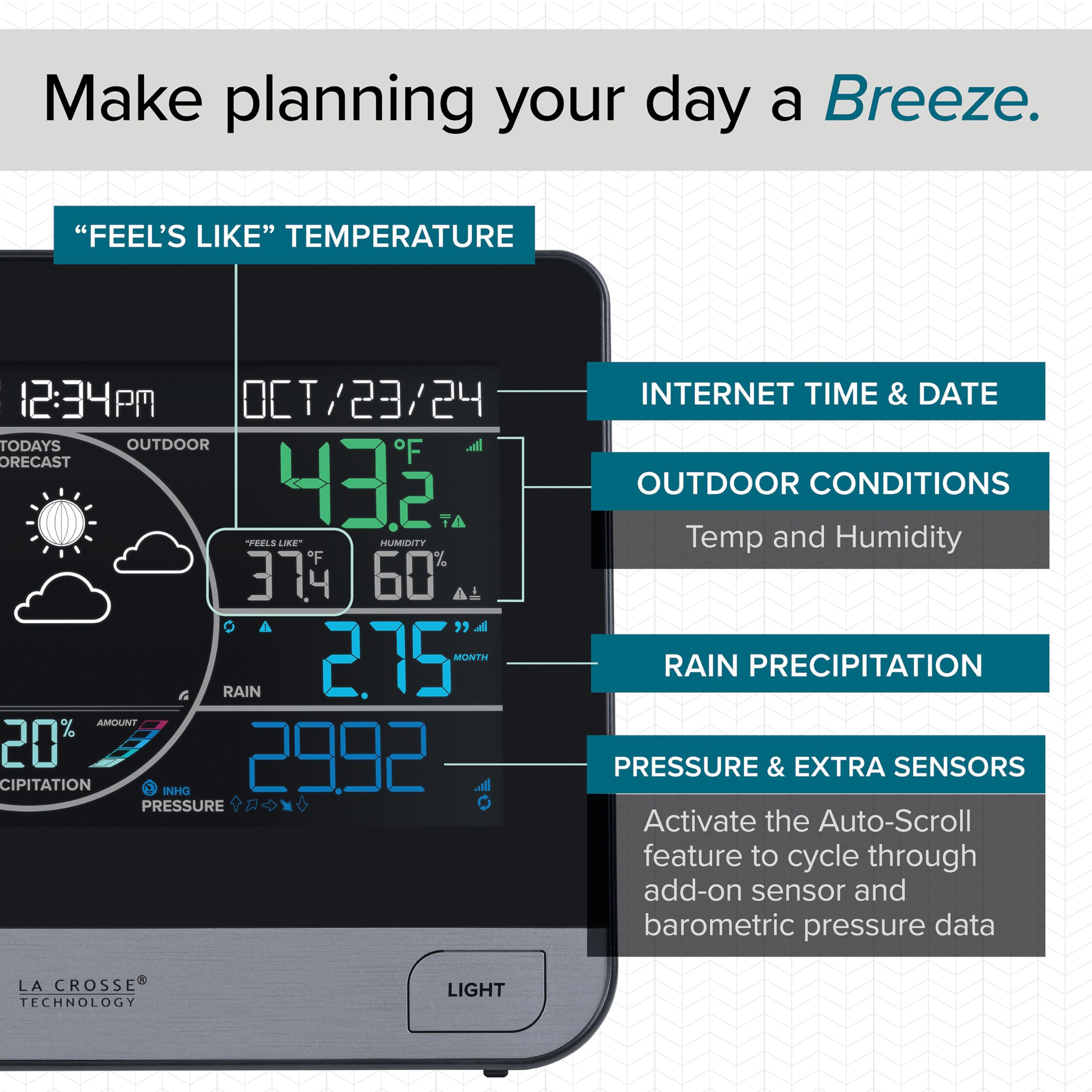 La Crosse Technology 328-69357-INT Wi-Fi Professional Weather Station, Black