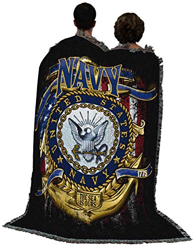 Pure Country Weavers PCW - US Navy Strong Blanket - Gift Military Tapestry Throw Woven from Cotton - Made in The USA (72x54)