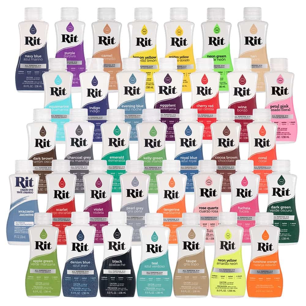 Rit Dye Liquid Sampler Kit- Wide Selection of Colors and Rope Samples