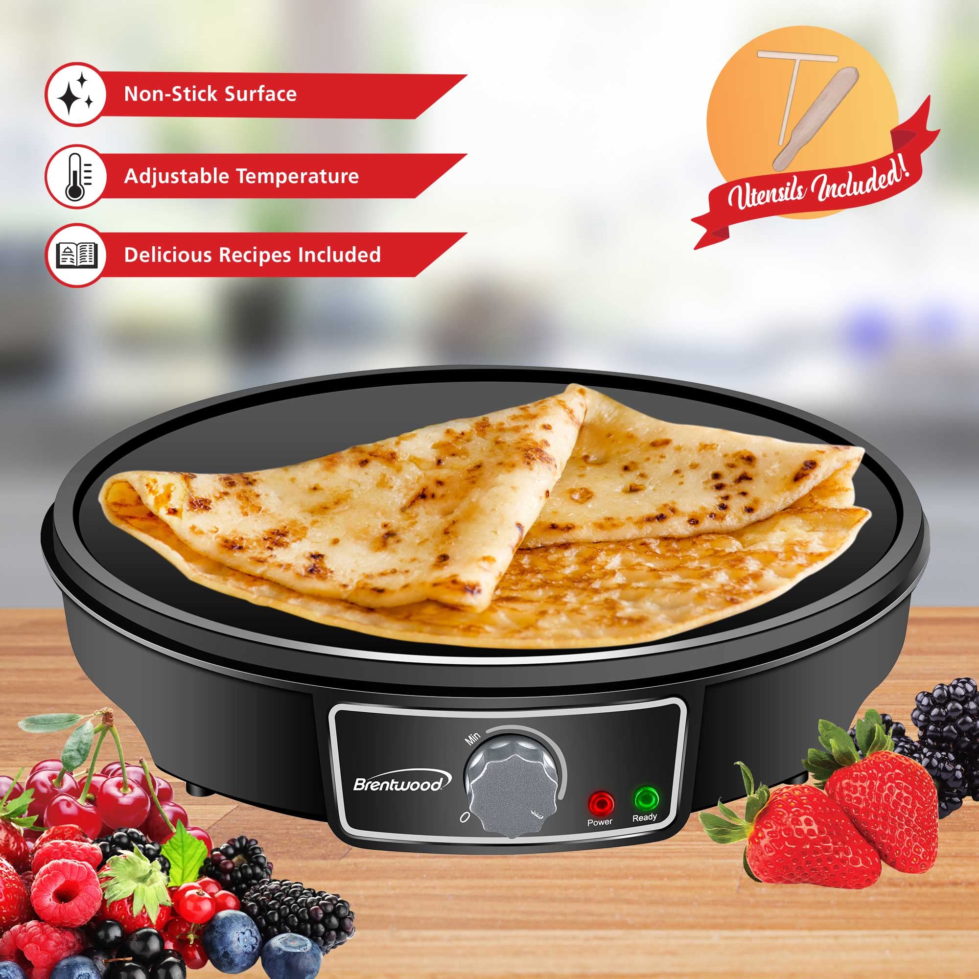 Brentwood TS-602BK Electric Griddle, standard, Black