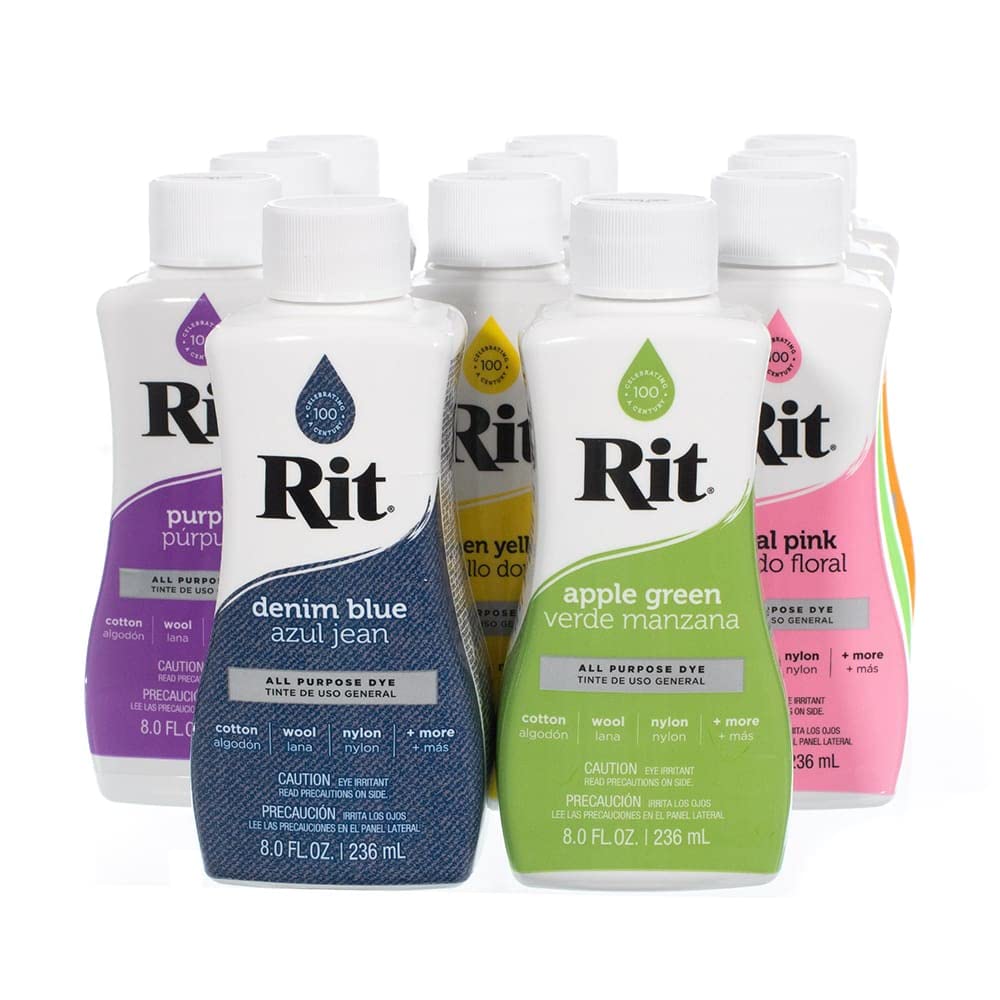 Rit Dye Liquid Sampler Kit- Wide Selection of Colors and Rope Samples