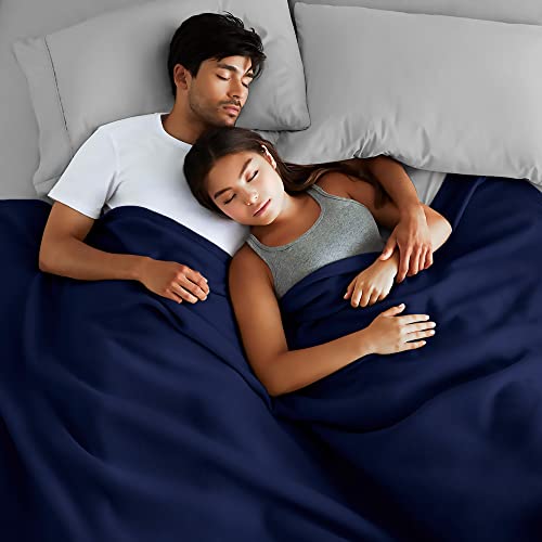Fleece Blanket Twin Size - Polar Soft Brushed Fabric for Bed, Sofa, Living Room - Thermal Lightweight Spread - All Season Cozy Throw Blanket or Pet Blankets - 56ββ x 92ββ - Navy Blue