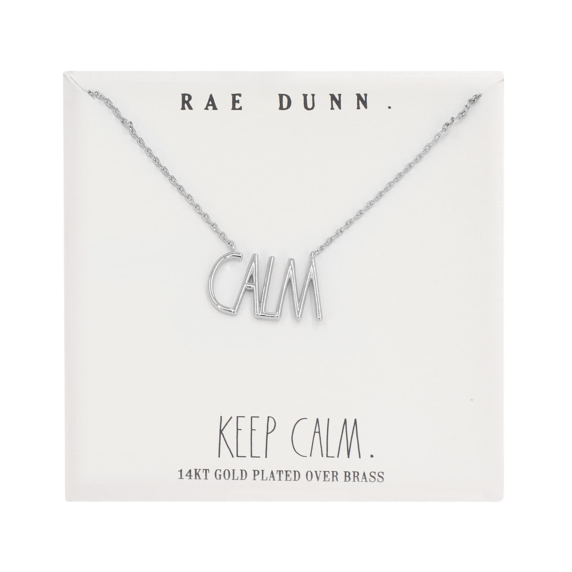 Rae Dunn Women's Faith Necklace – 14K Gold Plated Inspirational Motivational Charm Pendant Delicate Chain Necklace: Grateful, Be, Blessed, Joy, Loved, Wish