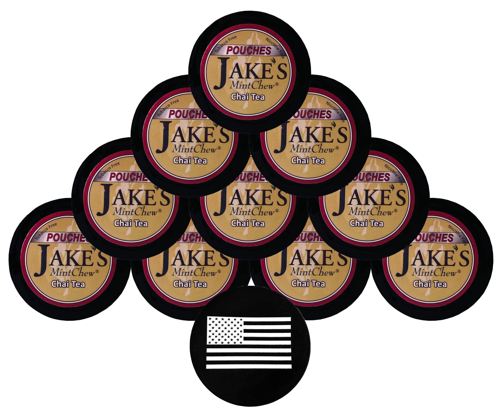 DC Crafts Nation Skin Can Cover US Flag with 10 Cans Jake's Mint Chew Chai Tea Pouches
