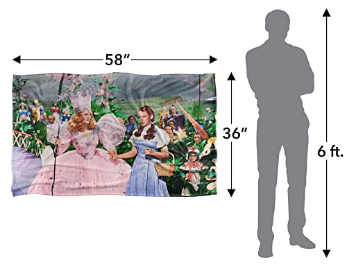 The Wizard of Oz Stanley Desantis Vintage Dorothy and Glinda Silky Touch Super Soft Throw Blanket 36" x 58"