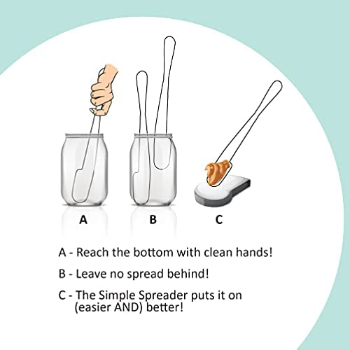 Stainless Steel Spatula Spreader Knife, Peanut Butter and Jelly, Chocolate or Strawberry Jam Stirrer & Jar Scraper Multifunction Stir & Scrape BIG Jars - Spread with Clean Hands By Simple preading