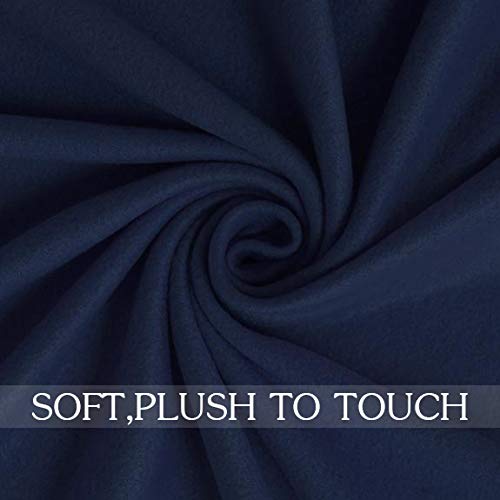Fleece Blanket Twin Size - Polar Soft Brushed Fabric for Bed, Sofa, Living Room - Thermal Lightweight Spread - All Season Cozy Throw Blanket or Pet Blankets - 56ββ x 92ββ - Navy Blue