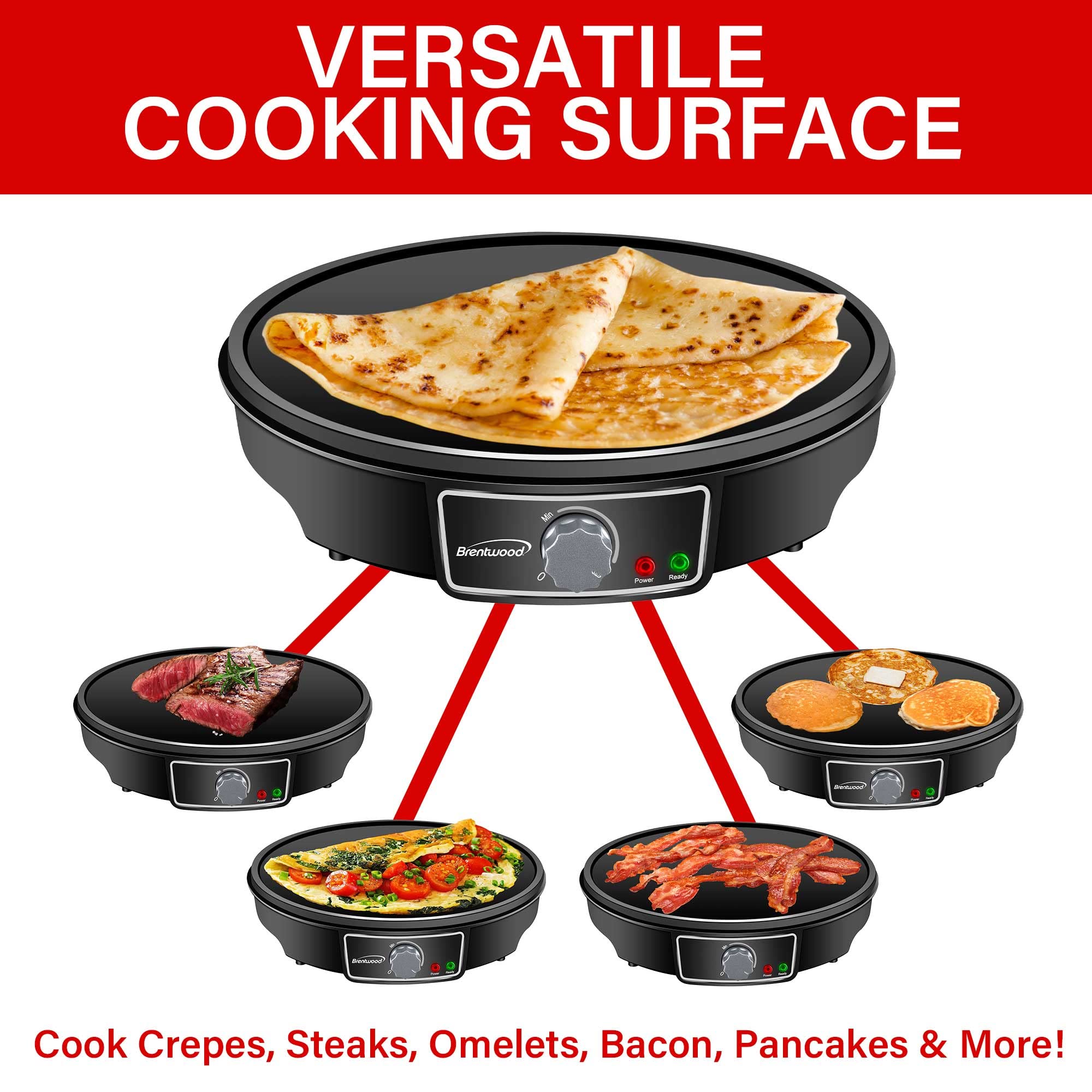 Brentwood TS-602BK Electric Griddle, standard, Black