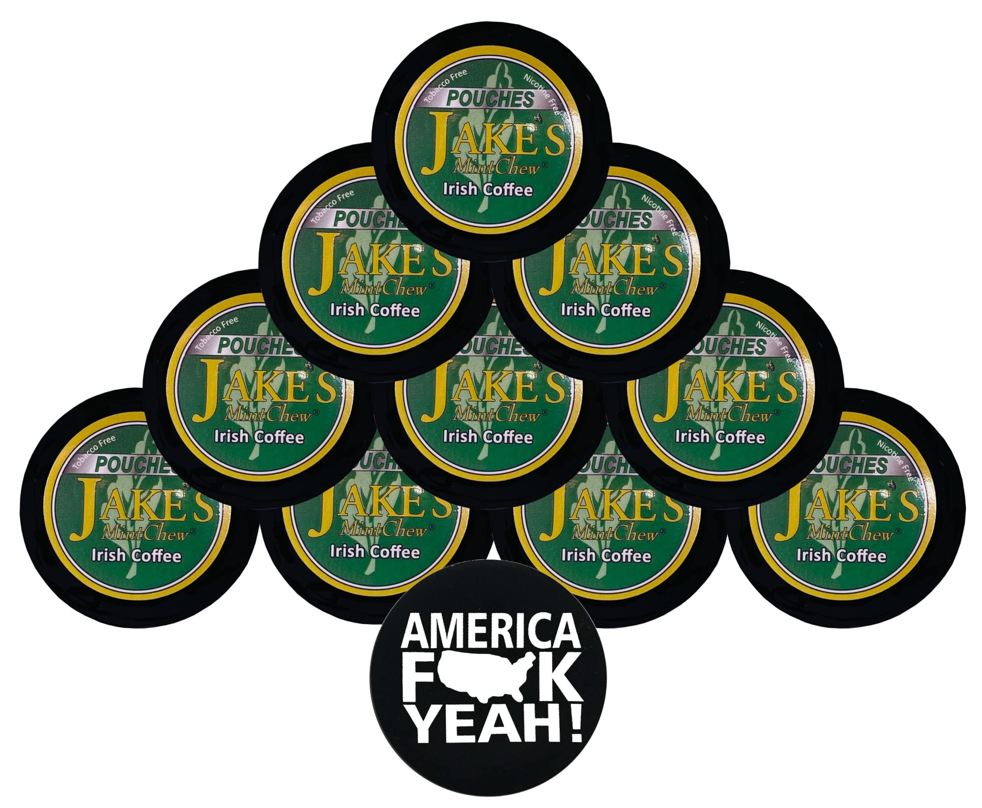 DC Crafts Nation Skin Can Cover America with 10 Cans Jake's Mint Chew Irish Coffee Pouches