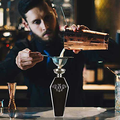 AORCMITN Coffin Bat Flask With Funnelfor Liquor For Men Women Drinking Whiskey Alcohol Stainless Steel Flasks (Silver- 3.5oz)