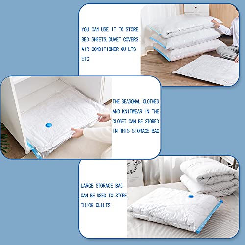 Nayoge Space Saver Vacuum Storage Bags Vacuum Sealed for Clothes,Comforters and Blanketes with Hand Pump,80% More Storage,Variety(Include 3D Bags)Pack of 6