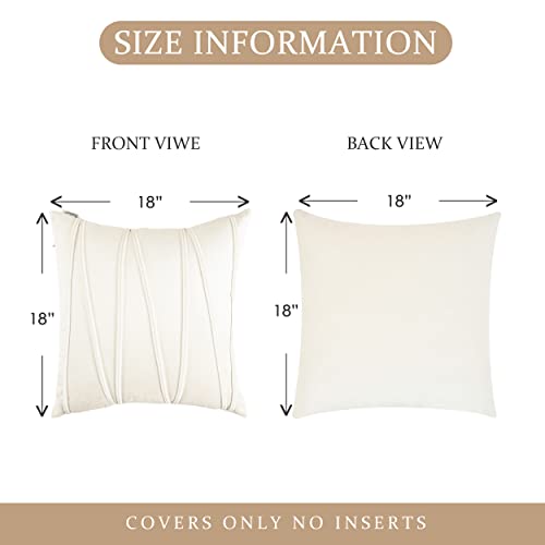 Top Finel Decorative Throw Pillow Covers 18 X 18 Inch,Soft Solid Velvet Pillow Covers Cushion Case for Sofa Bedroom 45 X 45 Cm (Pack of 2) Cream White