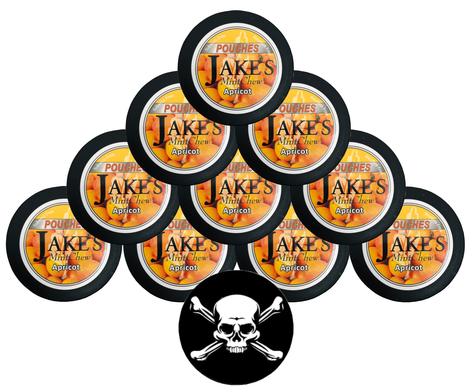 DC Crafts Nation Skin Can Cover Jolly Roger with 10 Cans Jake's Mint Chew Apricot Pouches