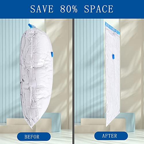 Nayoge Space Saver Vacuum Storage Bags Vacuum Sealed for Clothes,Comforters and Blanketes with Hand Pump,80% More Storage,Variety(Include 3D Bags)Pack of 6