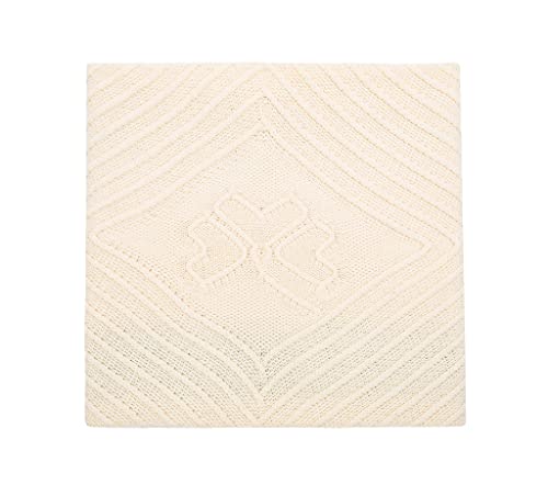 SAOL Shamrock Aran Throw Irish Blanket 100% Merino Wool 45''x 68'' (114 x 173 cm)