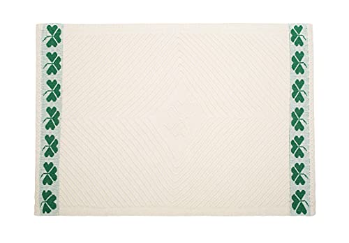 SAOL Shamrock Aran Throw Irish Blanket 100% Merino Wool 45''x 68'' (114 x 173 cm)