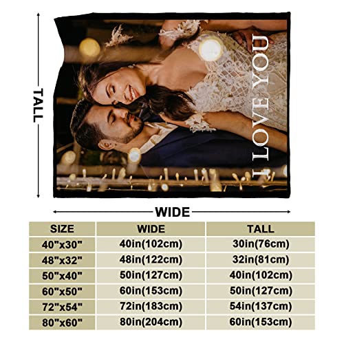 Livole Custom Blanket with Photos Customized Blanket with Pictures Blankets Personalized Baby Blanket Customized Blanket Gifts for Mother's Day, Father's Day, Christmas, Birthday (1-Photo)
