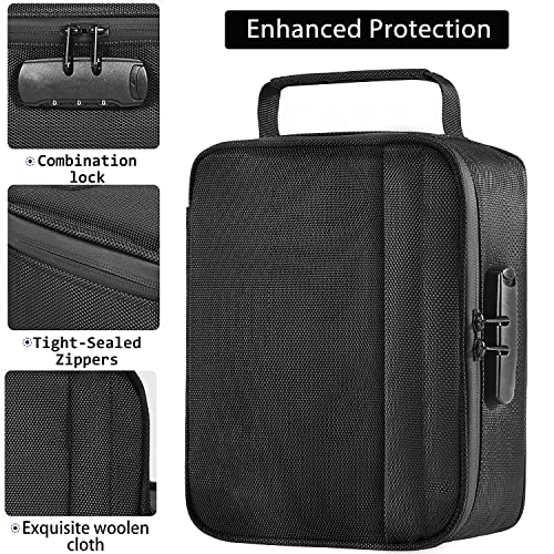 Storage Bag Organizer Case with Combination Lock 9.2 x 7.2 x 3.7 Inch Medicine Lock Box Safe Bag for Travel Storage