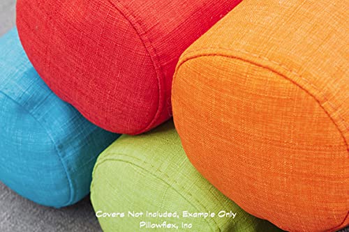 Pillowflex Bolster Pillow - 8" x 36" - Plush Polyester-Filled Insert for Decorative Shams - Poly-Cotton Shell - Odorless, Lint, and Dust-Free, No Lumps Stuffing for Pillows (White, Round)