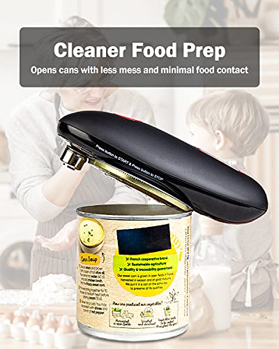 Electric Can Opener for kitchen, Handheld Battery Powered Can Opener with Smooth Edge, Small Portable One Touch Automatic Can Opener with Stainless Steel Blade, Gifts for Seniors with Arthritis