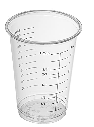50 Disposable Measuring Cups - 8 Oz | Resin Mixing Cups For Epoxy Resin | Plastic Measuring Cups | Liquid Measuring Cups | Dry Measuring Cups | Paint Mixing Cups | Baking Supplies | Baking Tools