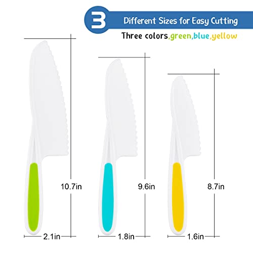 HONGYUTAI kids safe plastic nylon knife,3-Piece kid friendly knives