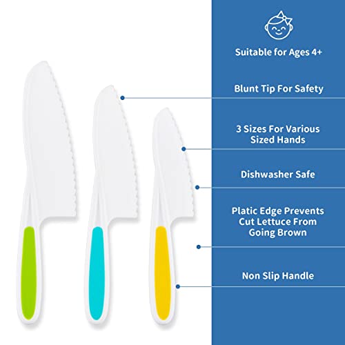HONGYUTAI kids safe plastic nylon knife,3-Piece kid friendly knives