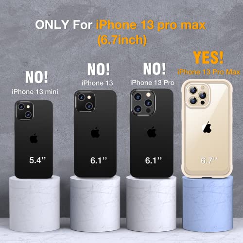 Miracase Glass Case for iPhone 13 Pro Max 6.7 inch, Upgrade Full-Body Clear Bumper Case with Built-in 9H Tempered Glass Screen Protector for iPhone 13 Pro Max, Bean Yellow