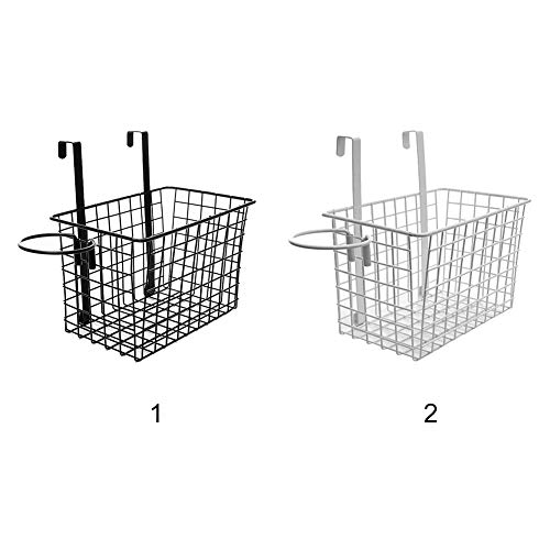 Bathroom Hair Dryer Holder, Kitchen Wall Mount Towel Rack Storage Basket Over The Cabinet Door Organizer Holder, Hanging Care Sundries Organization(White)