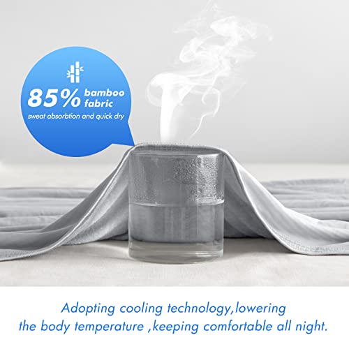 MIULEE Cooling Throw Blanket for Hot Sleepers Summer Blanket Absorbs Body Heat to Keep Cool on Night Japanese Q-Max>0.43 MICA Arc-Chill Cooling Fiber Lightweight Breathable Cold Blanket 50" x 60" Grey