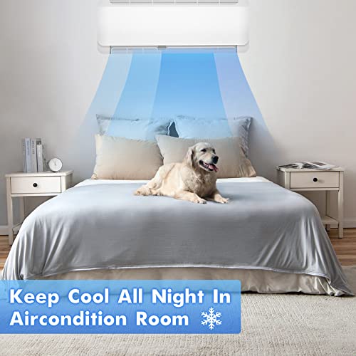 MIULEE Cooling Throw Blanket for Hot Sleepers Summer Blanket Absorbs Body Heat to Keep Cool on Night Japanese Q-Max>0.43 MICA Arc-Chill Cooling Fiber Lightweight Breathable Cold Blanket 50" x 60" Grey