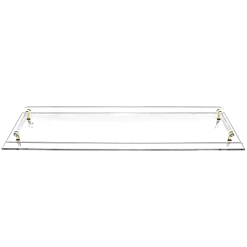 31inch Bathtub Caddy Tray,Gold Handle Clear Bathtub Caddy Tray,Acrylic Bathroom Organizer Shelf Bath tub Table Caddy Tray