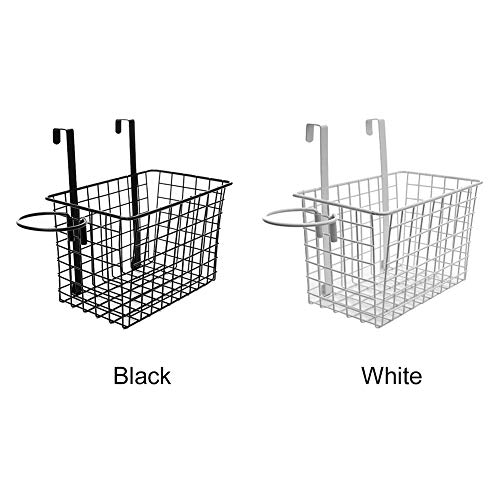Bathroom Hair Dryer Holder, Kitchen Wall Mount Towel Rack Storage Basket Over The Cabinet Door Organizer Holder, Hanging Care Sundries Organization(White)