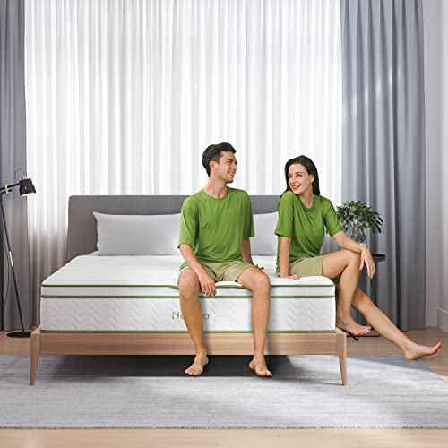 Novilla Queen Mattress, 12 Inch Gel Memory Foam Hybrid Mattress with Pocketed Coil for Pressure Relief & Motion Isolation, Medium Firm Mattress Queen in a Box, Amenity