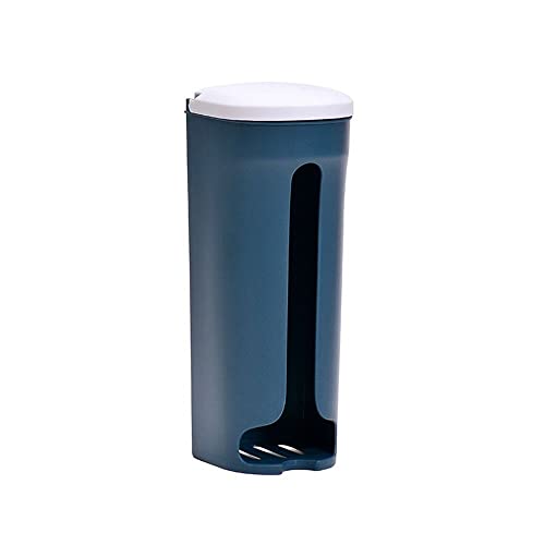 Bag Holder for Plastic Bags, Wall-Mounted Plastic Bag Storage Container, Portable Plastic Cotton Pad Container, Plastic Bag Storage Rack(Blue)