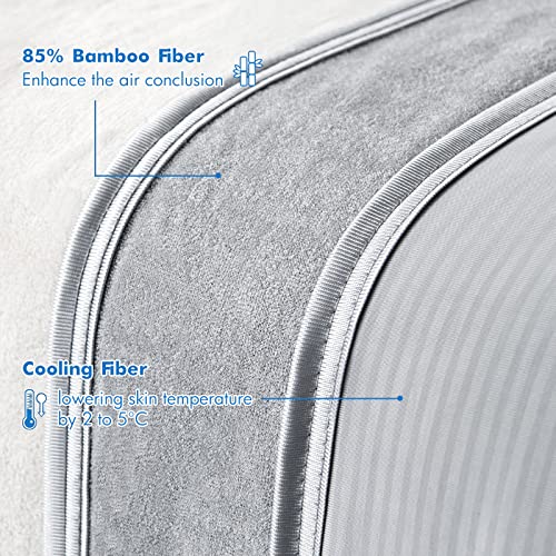 MIULEE Cooling Throw Blanket for Hot Sleepers Summer Blanket Absorbs Body Heat to Keep Cool on Night Japanese Q-Max>0.43 MICA Arc-Chill Cooling Fiber Lightweight Breathable Cold Blanket 50" x 60" Grey